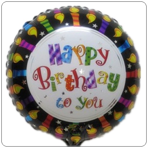 Balon Foil Bulat Motif HAPPY BIRTHDAY TO YOU / Balon Foil HBD