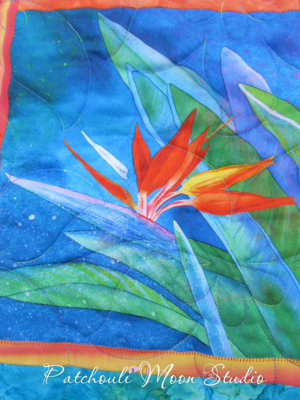 Patchouli Moon Studio: Tropical Flowers Lap Quilt