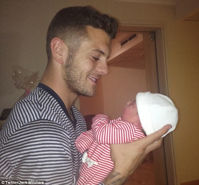 Jack Wilshere flaunts his new baby daughter