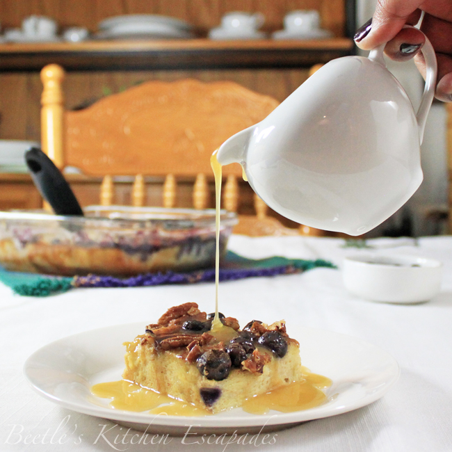 Beetle's Kitchen Escapades: Blueberry Bread Pudding with Baileys Cream ...