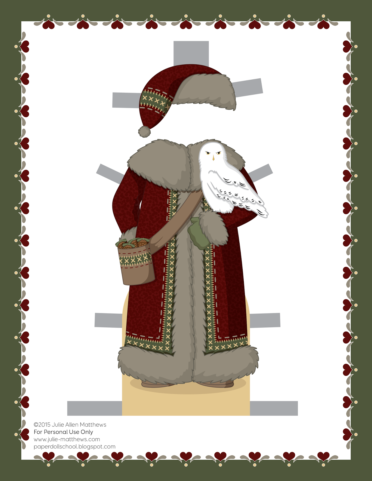 Paper Doll School: December Paper Doll -- Santa Claus, Outfit 9