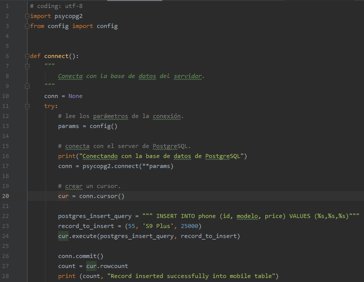 Conexion Python con PostgreSQL