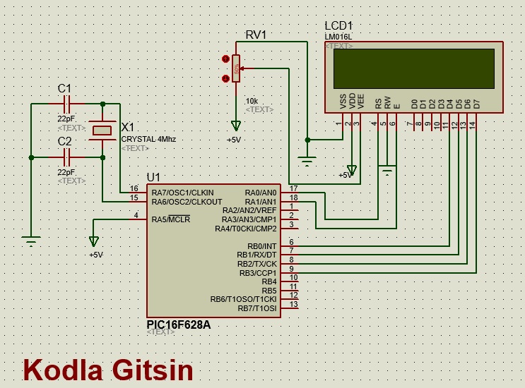 16F628A ile LCD Kayan Yazı