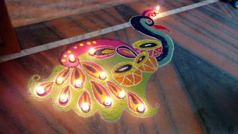 Peacock Rangoli Designs