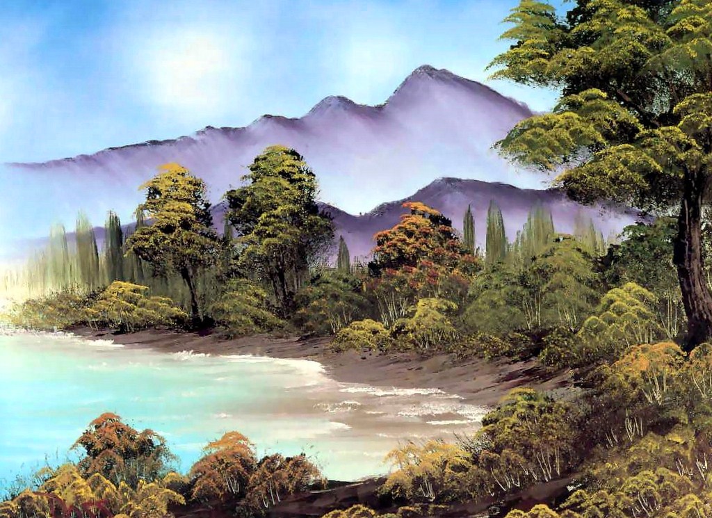Historia y evolución de la pintura artística : CUADRO DE BOB ROSS