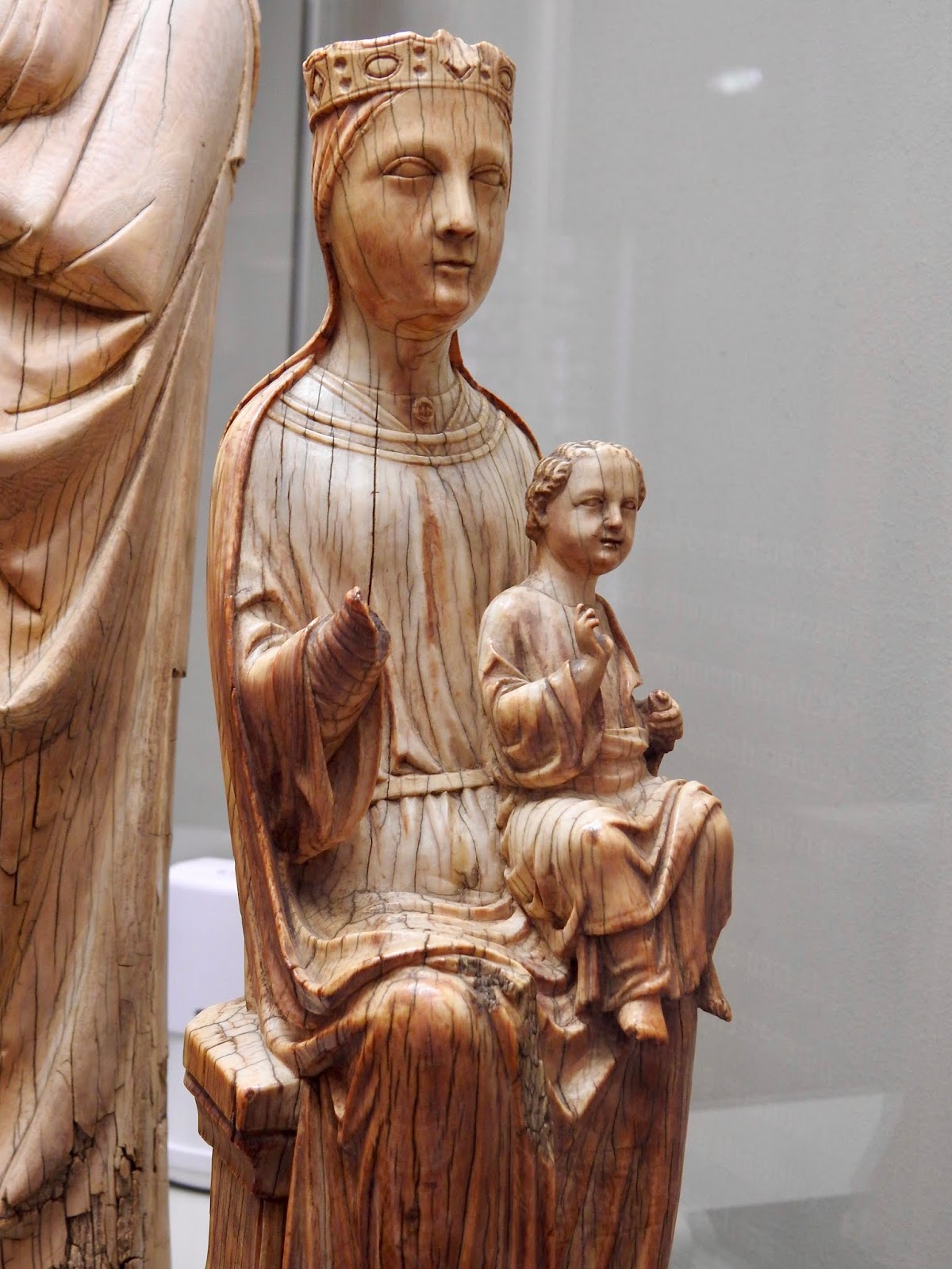 Gothic Virgin and Child statues at the Cluny Museum, Paris