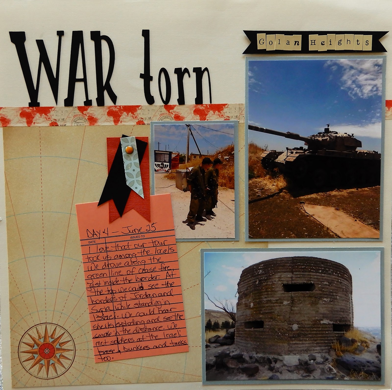 Random Memories: Two Pasge Scrapbook Layout - "War Torn"