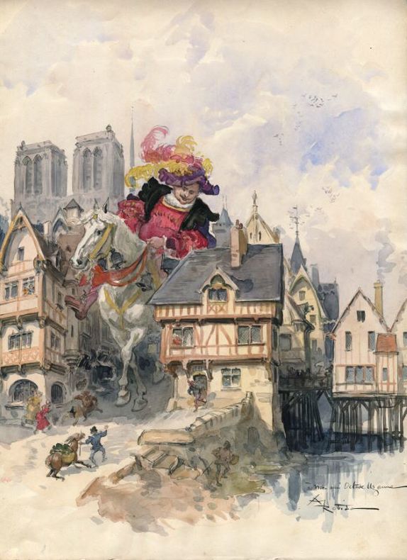 Octave Uzanne (1851-1931): Dessin original d'Albert Robida offert à ...