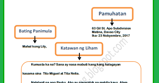 Spire : Mga Bahagi ng Liham