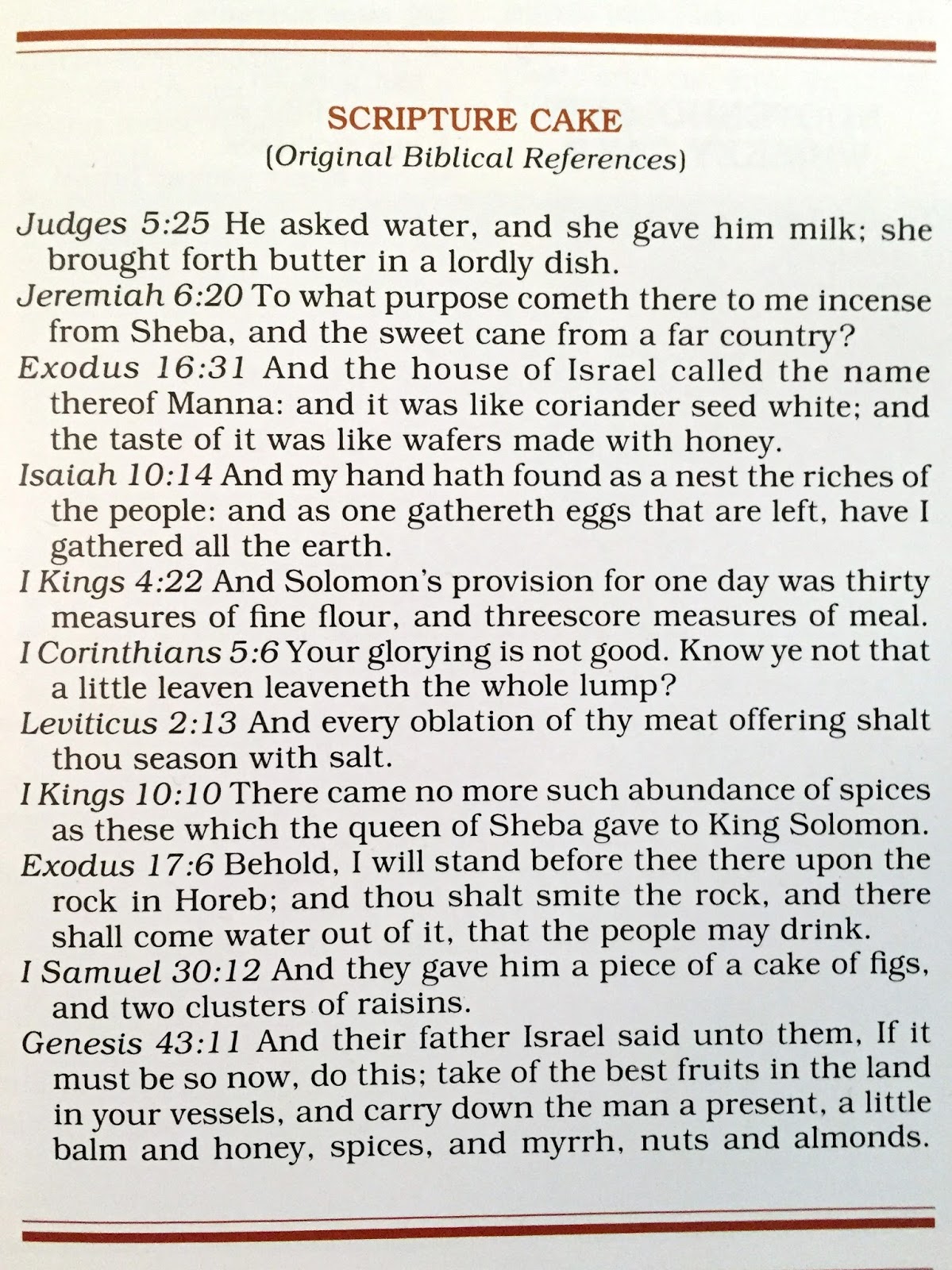 Rosemary's Sampler: Scripture Cake