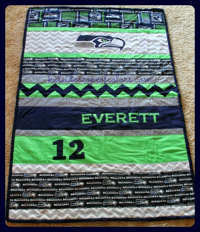 Kaleidoscope of Colors: Seattle Seahawks Team Quilt for Everett