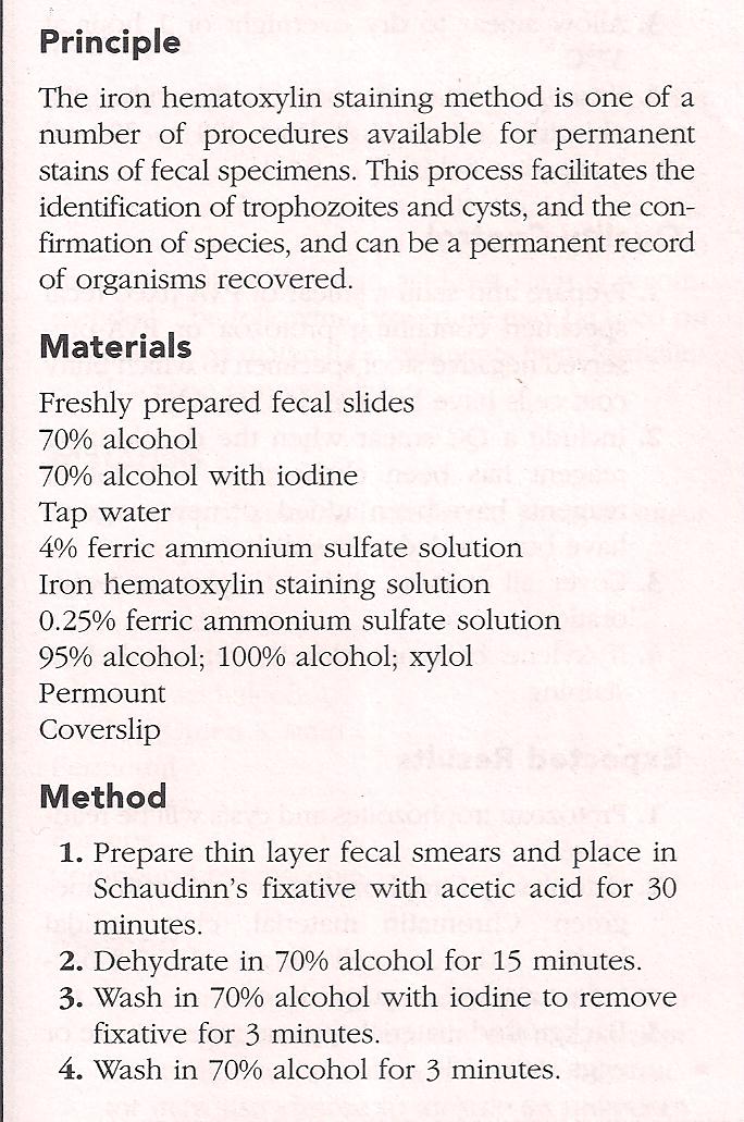 Medical Laboratory Technology - SOP: Iron Hematoxylin Staining