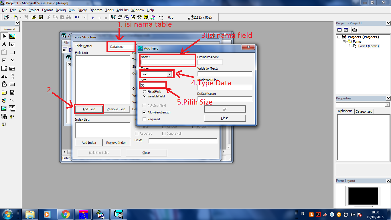 Cara membuat database di visual basic 6.0 dengan visual data manager ...