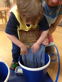 Montessori Teachings: Washing a cloth