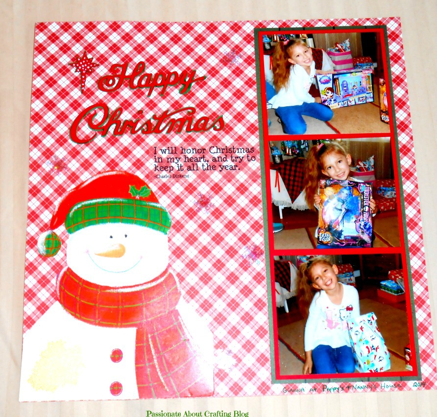 Passionate About Crafting : Classic Christmas Scrapbooking Page Layout Idea