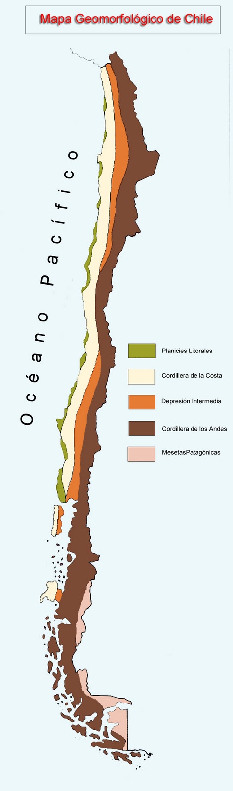 Caminando por Chile: Mapa Geomorfológico de Chile