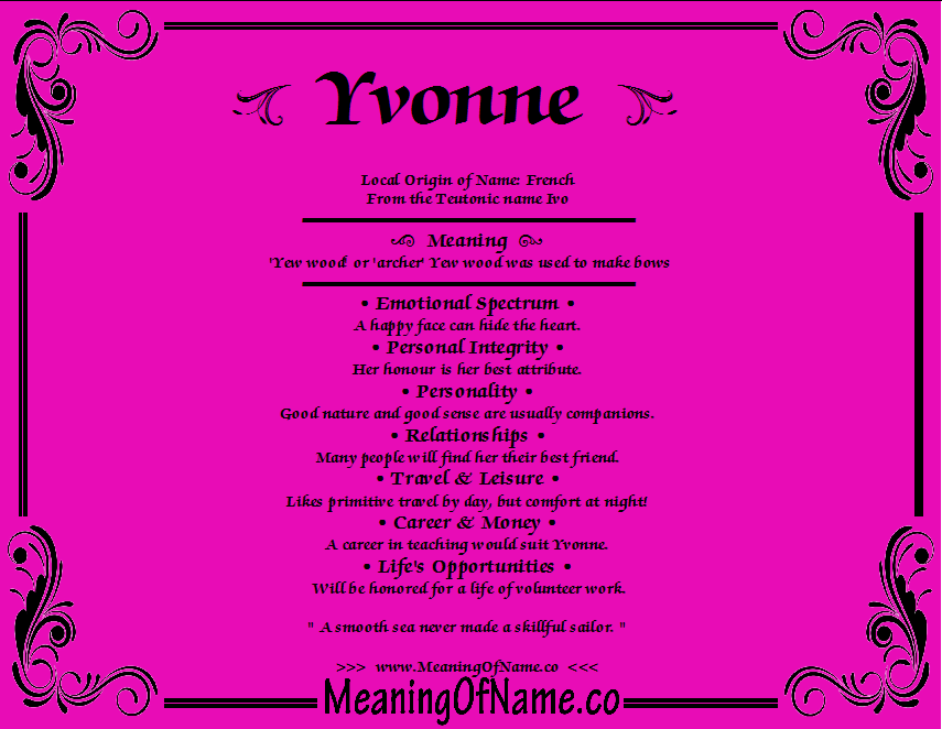Yvonne Name