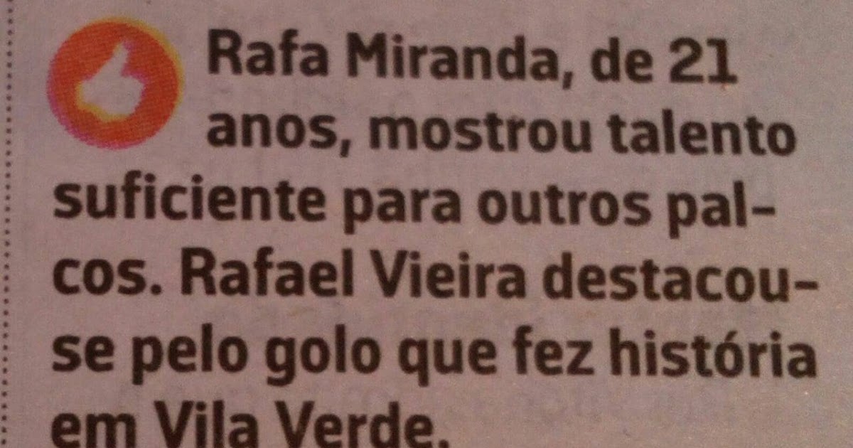rioavistas: Rafa Miranda em destaque no jogo da Taça