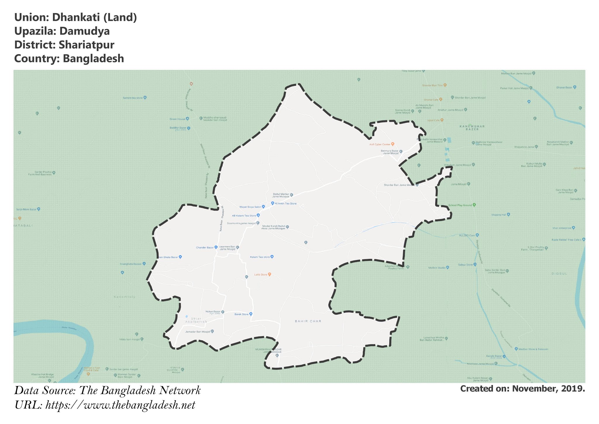 Dhankati Union, Shariatpur