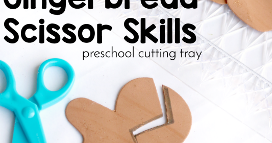 Gingerbread Man Preschool Cutting Practice | School Time Snippets