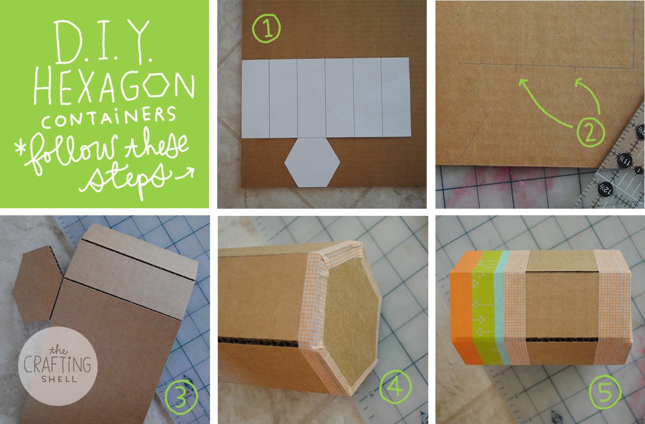 The Crafting Shell DIY Cardboard Hexagon Containers The Crafting Shell DIY Cardboard Hexagon Containers
