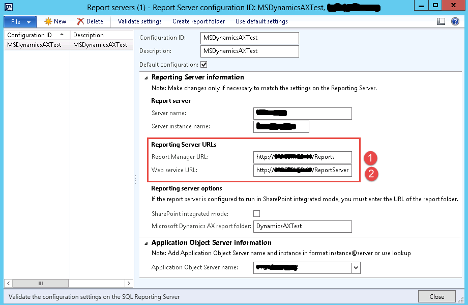 The SQL Server Reporting Services server name ERPSERVER does not exist ...