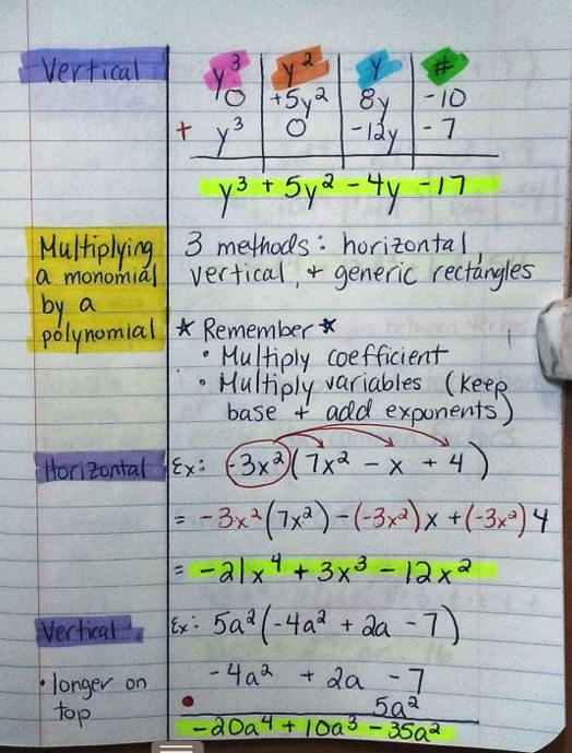 Mrs. Stemerick's 8th Grade Algebra Honors 2015-2016: Chapter 8 Notes