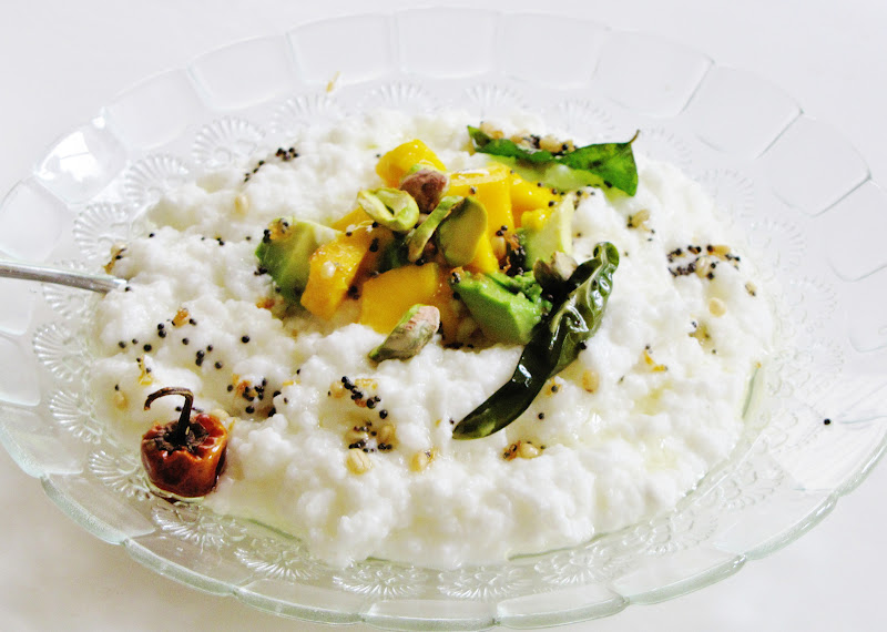 themustardseed......: Curd rice with mango and avocado