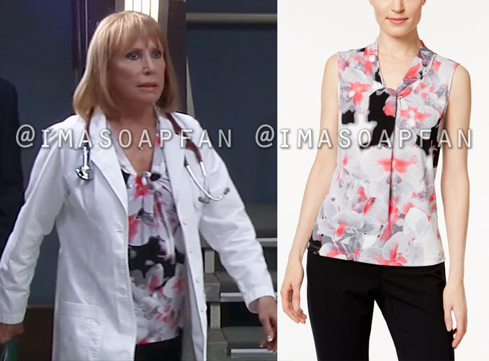 Monica Quartermaine's Floral Twist Neck Top - General Hospital, Season ...