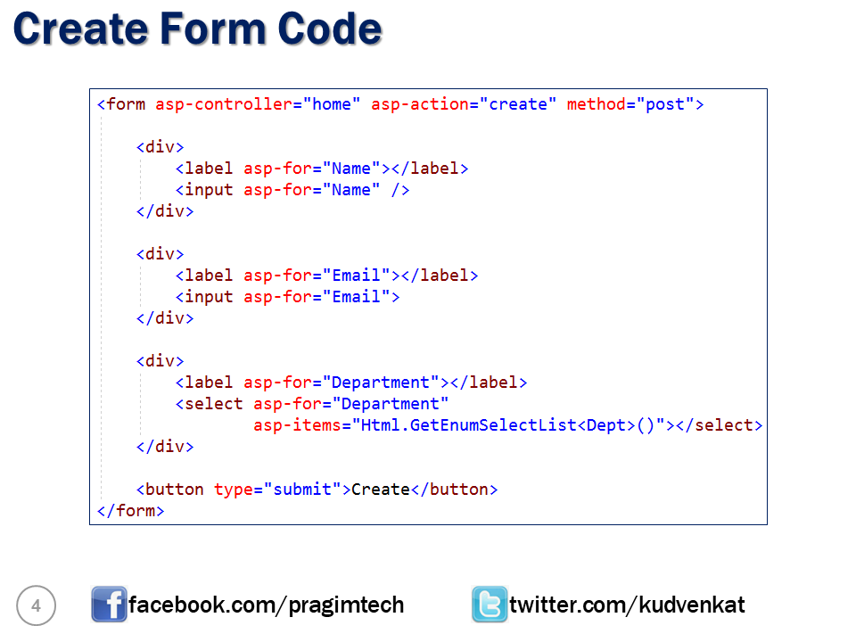 Sql Server Net And C Video Tutorial Form Tag Helpers In Core Slides