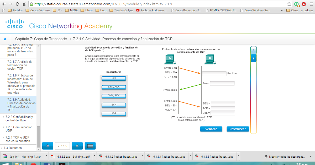 CISCO CCNA 1 v5.0: 7.2.1.9 Laboratorio