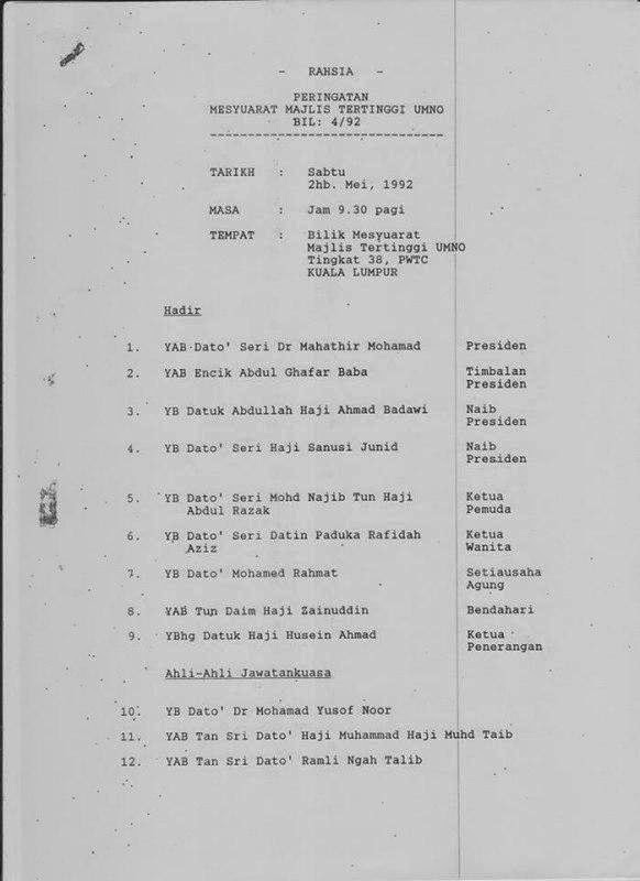 Dokumen Rahsia Bukti UMNO Tolak Hudud !!! ~ BLOG RAKYAT