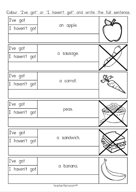 teacherfiera.com: YEAR 1 UNIT 4 ADDITIONAL WORKSHEET "I'VE GOT" & "I ...