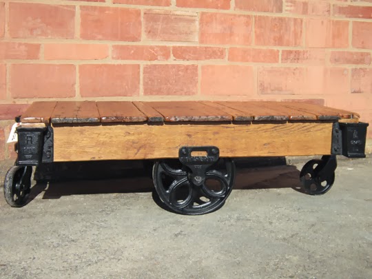 Antique Furniture Factory Cart Coffee Tables: Refurbished and project ...