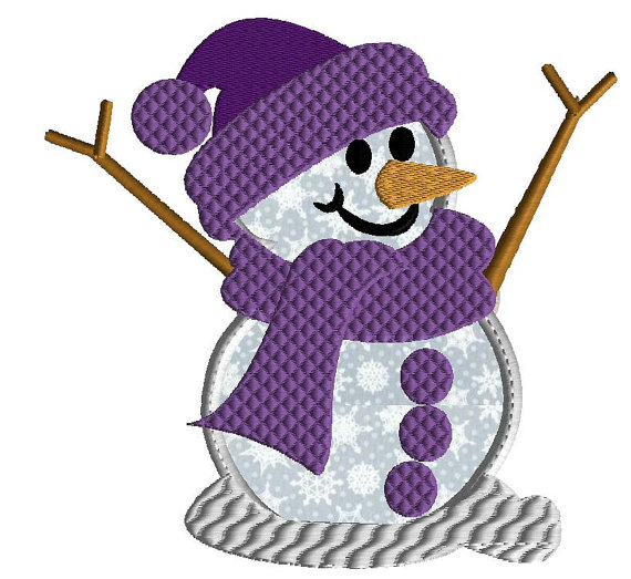 AdelaidesCorner: Snowman applique, machine embroidery design, 3 sizes