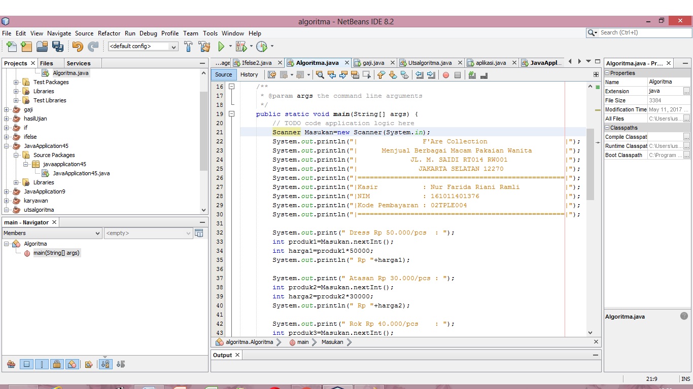 Membuat Struk Belanja Dengan Netbeans