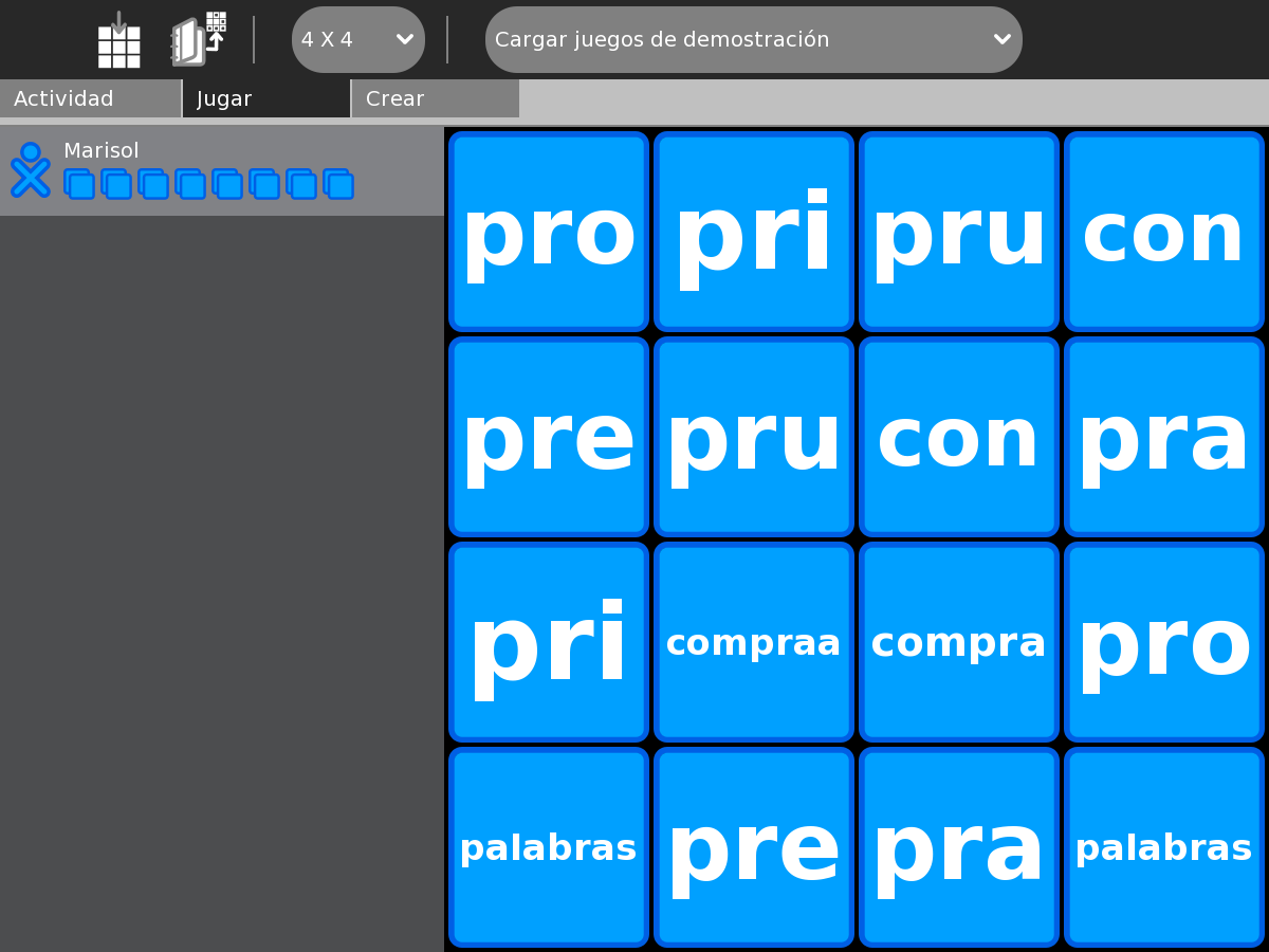 XO como Recurso de Aprendizaje: Palabras con pra, pre , pri, pro, pru