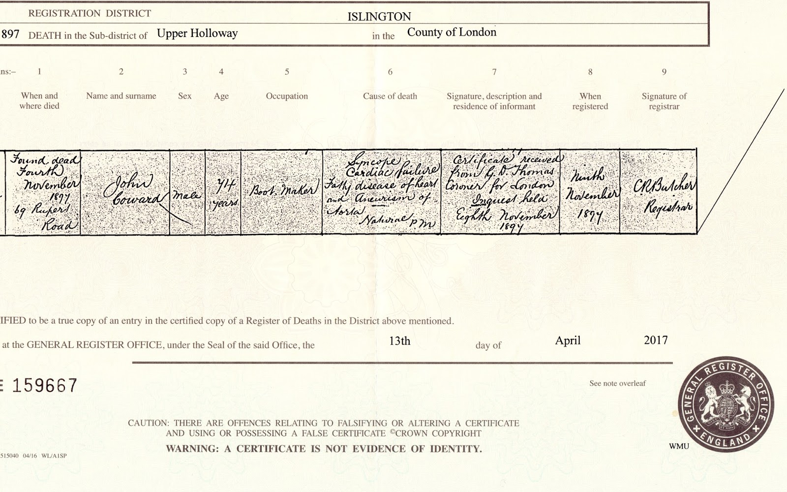 Tony Wait Family Historian and Genealogist: John Coward, Boot and ...