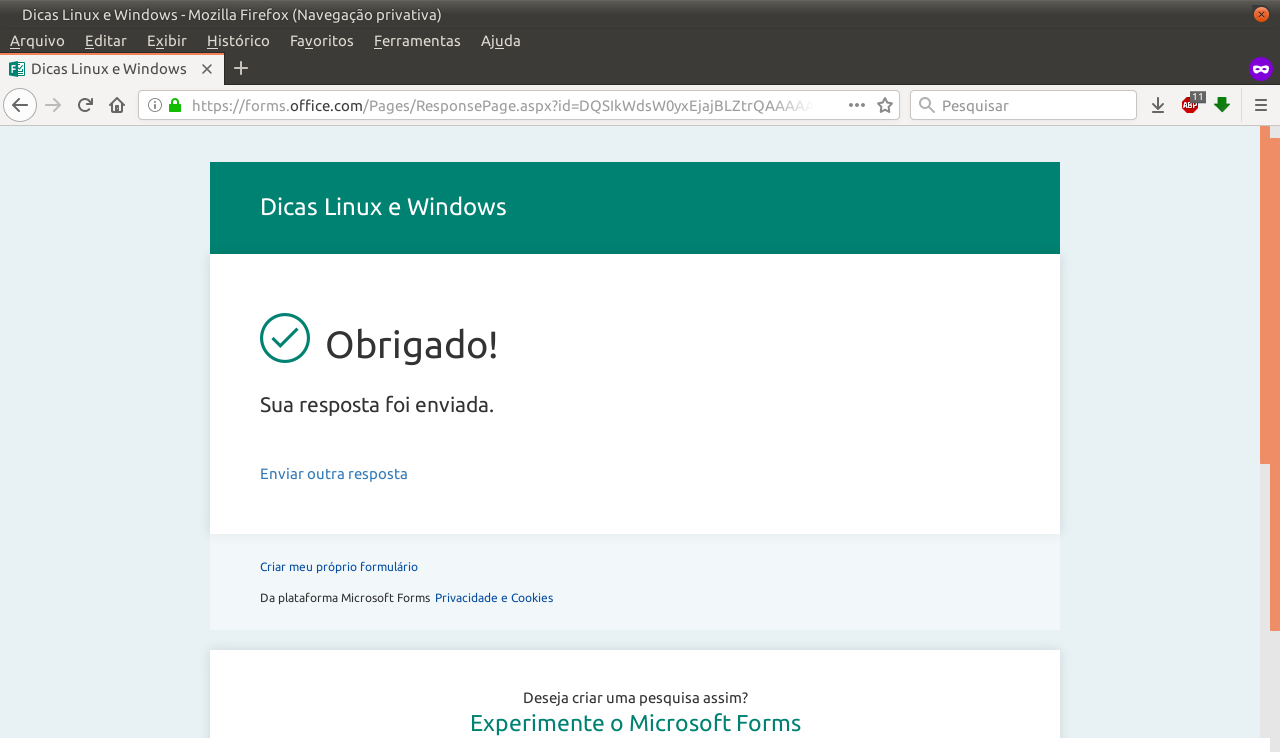 Microsoft Forms Public Preview - Dicas Linux e Windows