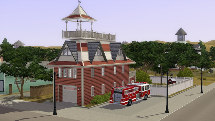 Ouerbacker Sims 3 stuff: Sparky's Fire Station