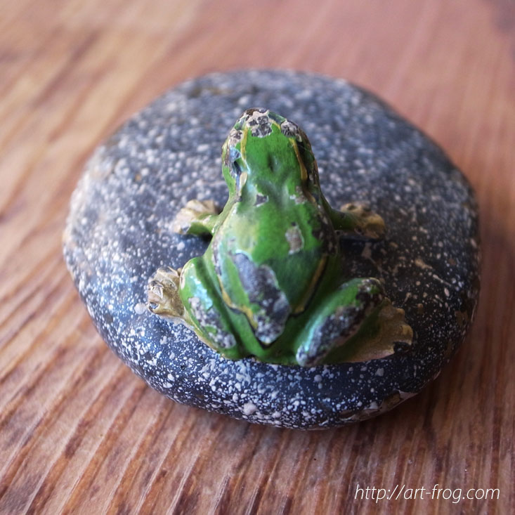 Frog Dialy: Antique Vienna Bronze Frog on the Stone