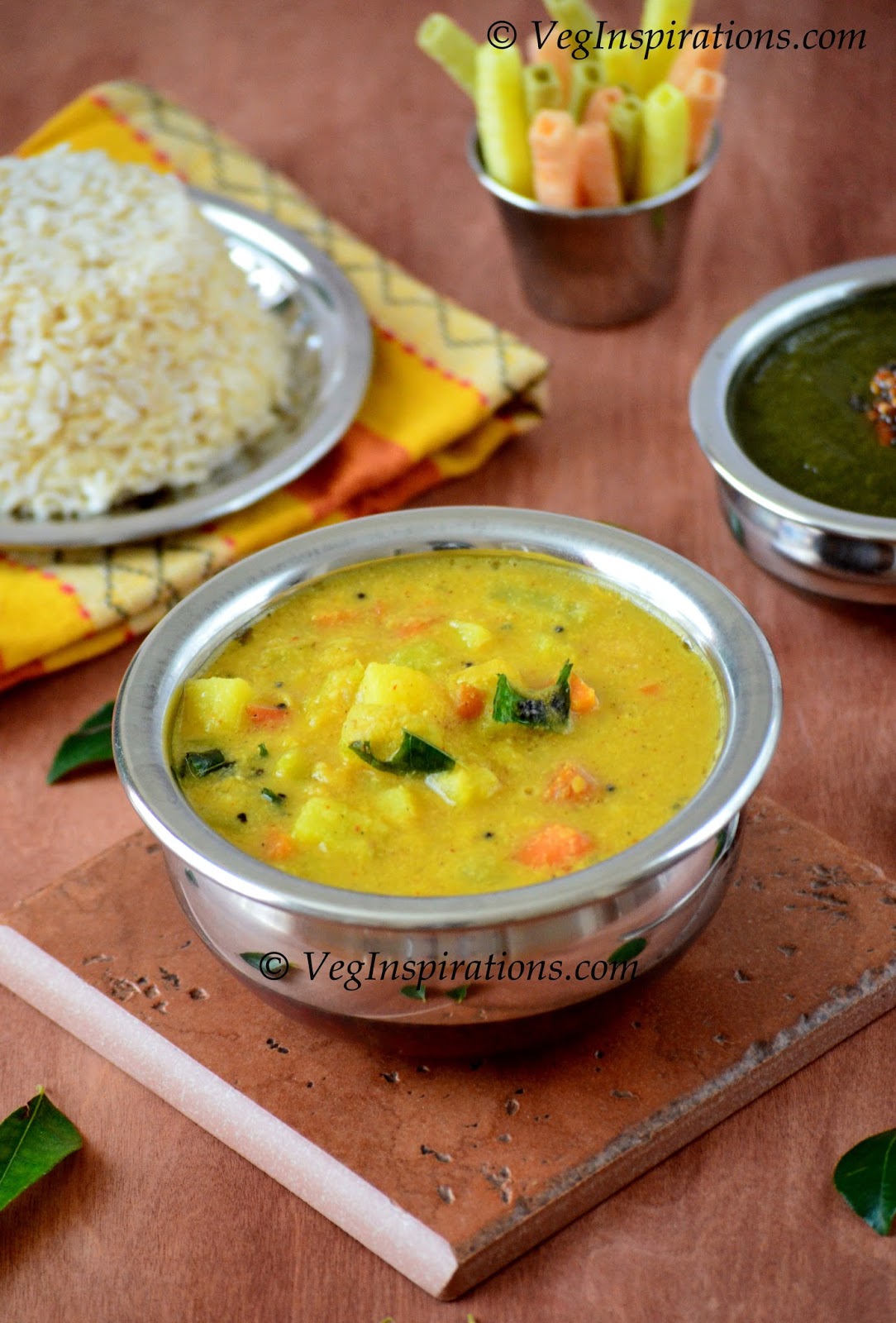 Poricha kozhambu ~ Mixed Vegetable Dhal ~ Mixed Vegetable in Lentil ...