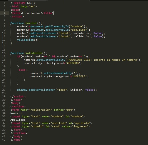 VALIDACIÓN CON JAVA SCRIPT - MaDesWeb