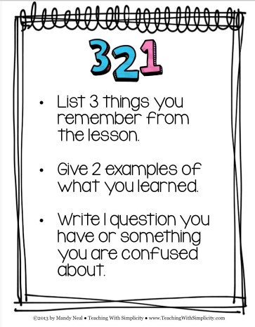 Teaching & Learning Instructional Strategies and Tips: 3-2-1 Summary ...