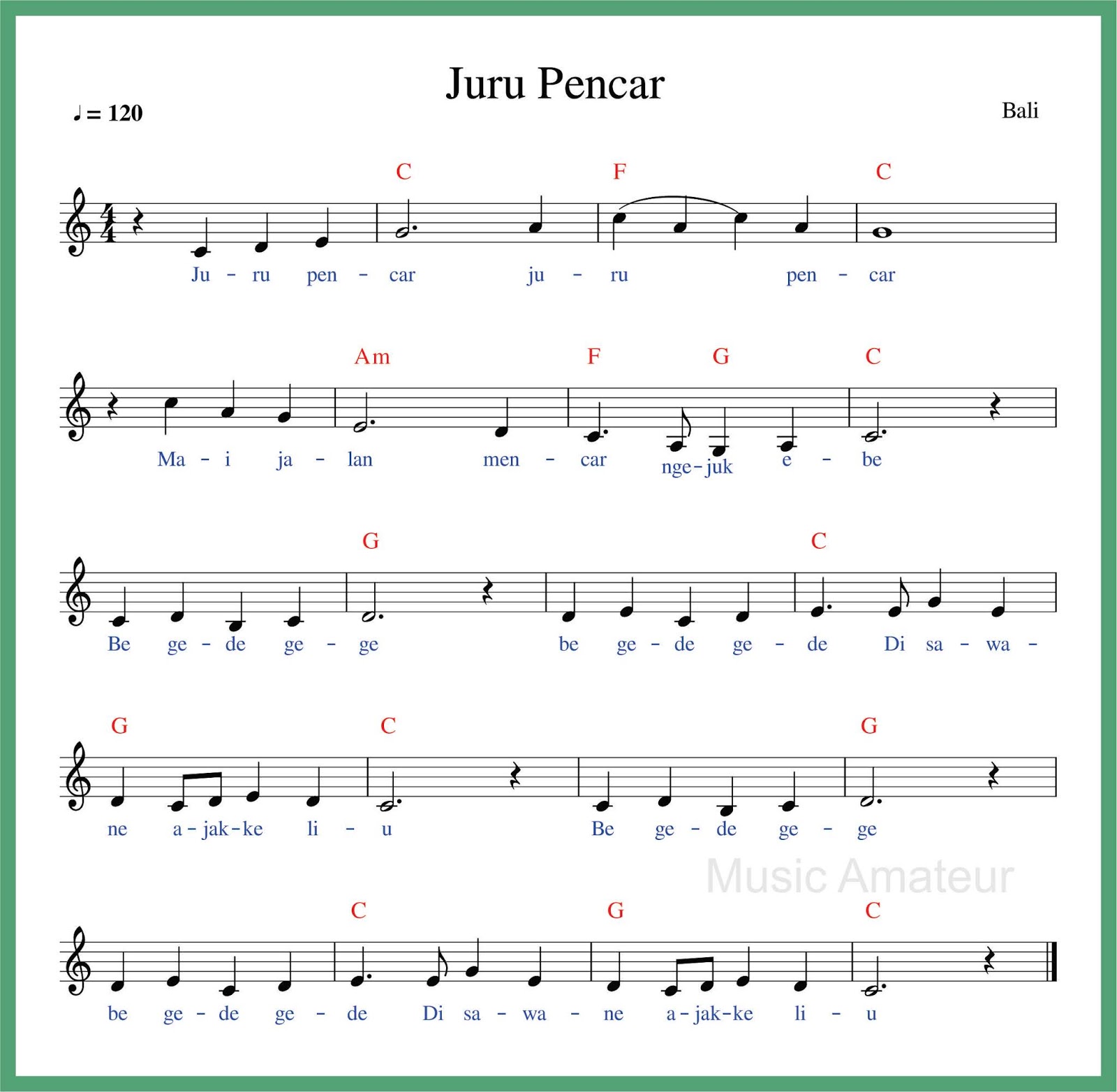 Not Angka Juru Pencar - SEPUTAR MUSIK