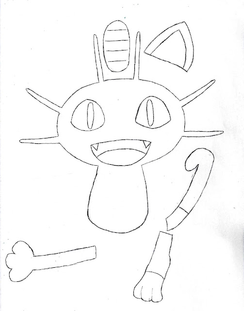 Amber's Craft a Week Blog: Felt Pokemon Meowth Plushie