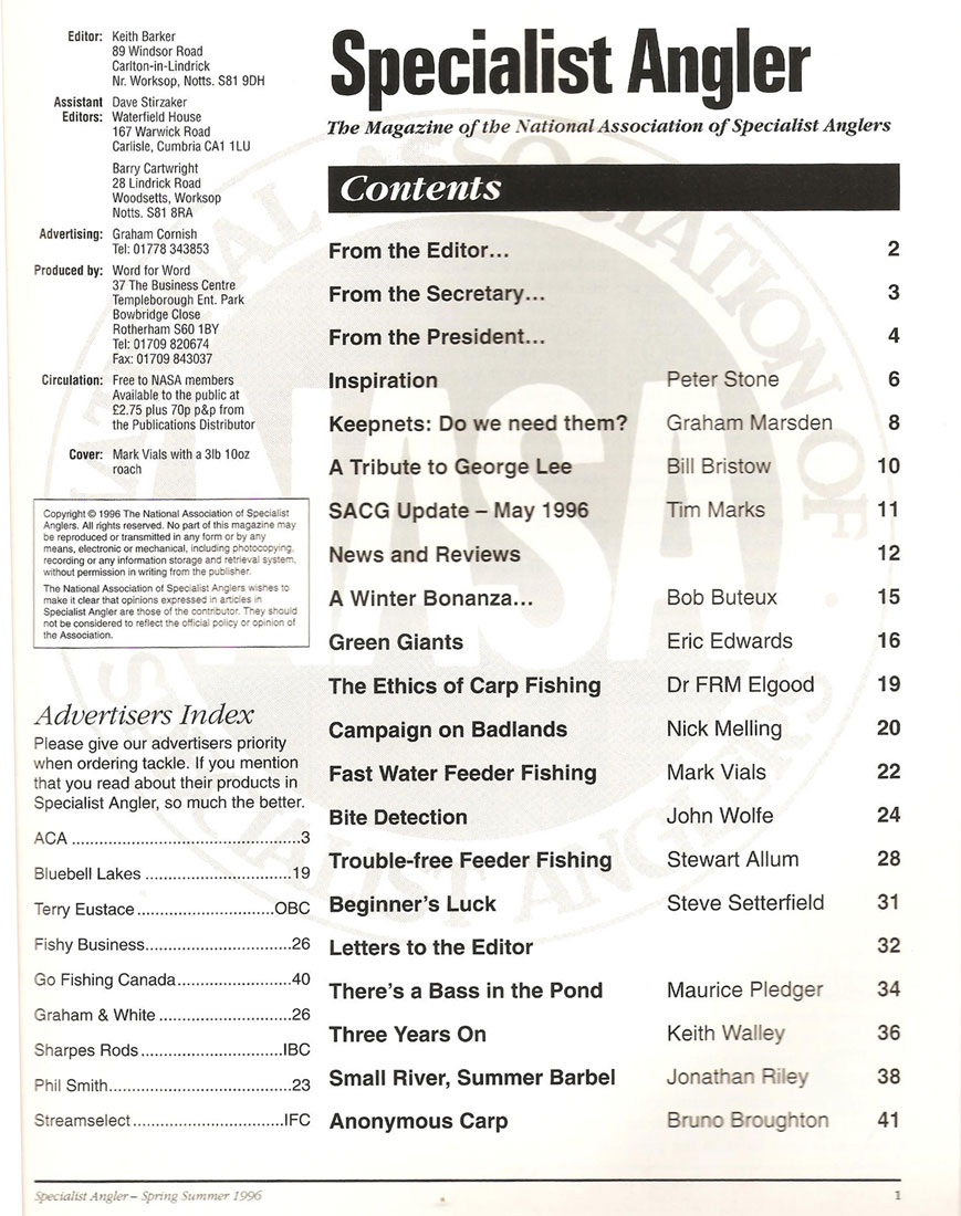 An examined life?: Specialist Angler - the one with my first article in it