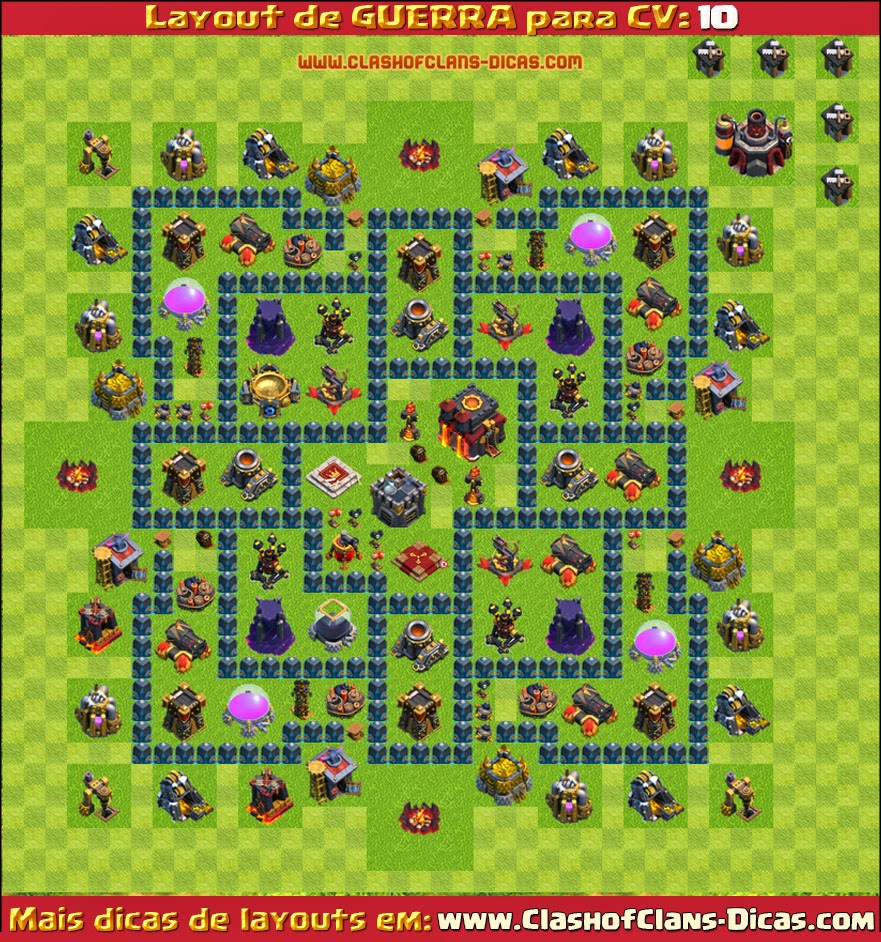 Layouts para CV10 em Guerra - Clash of Clans Dicas, Gemas Grátis ...