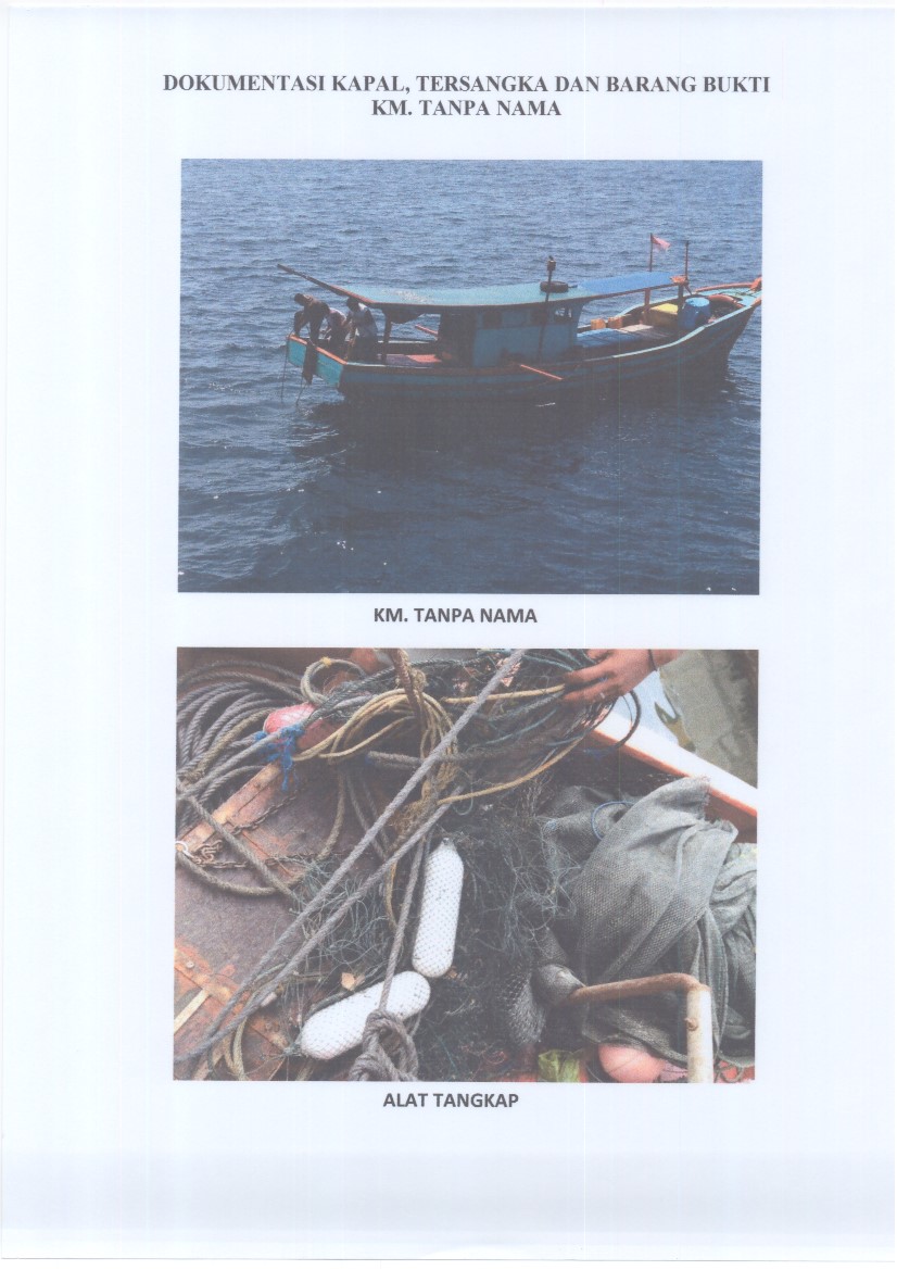 KP. Hiu 12 Menangkap KM. Bersama menggunakan Alat Tangkap Mini Trawl