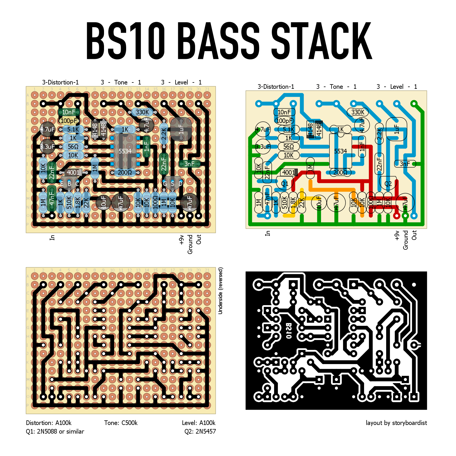 Perf and PCB Effects Layouts: Ibanez BS10 Bass Stack
